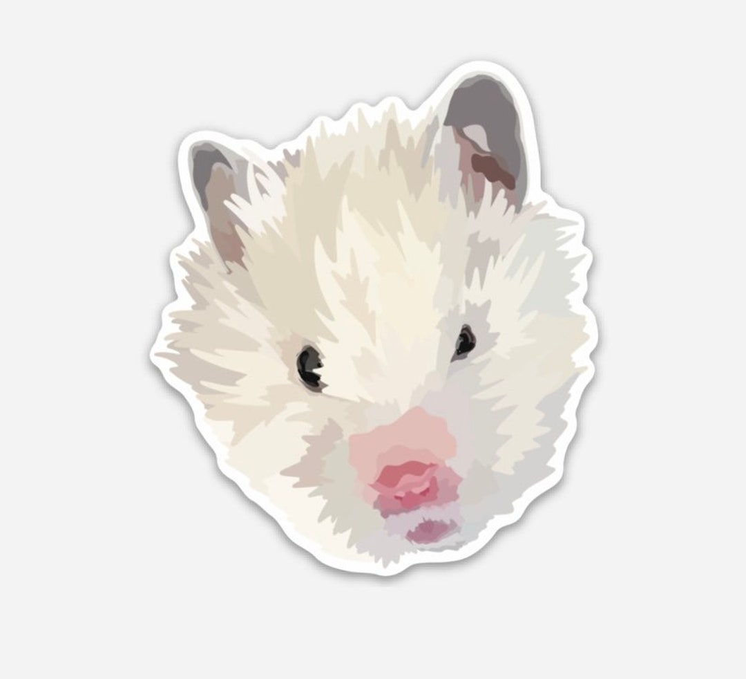 White Hamster Sticker | Vinyl Decal | Waterproof & Weatherproof | Water ...