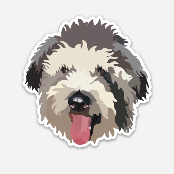 Sheepadoodle Dog Art - Etsy