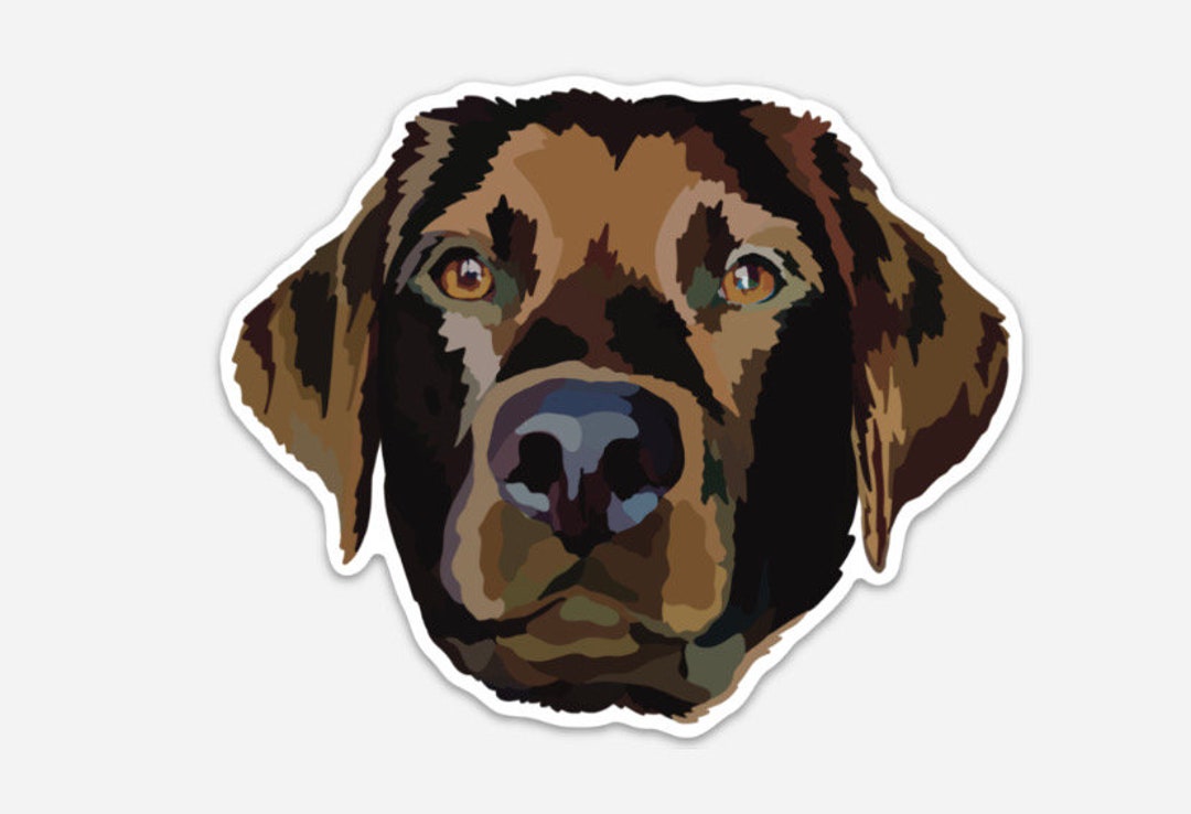 Chocolate Lab Dog Sticker 3" | Waterproof Vinyl Decal | Labrador ...