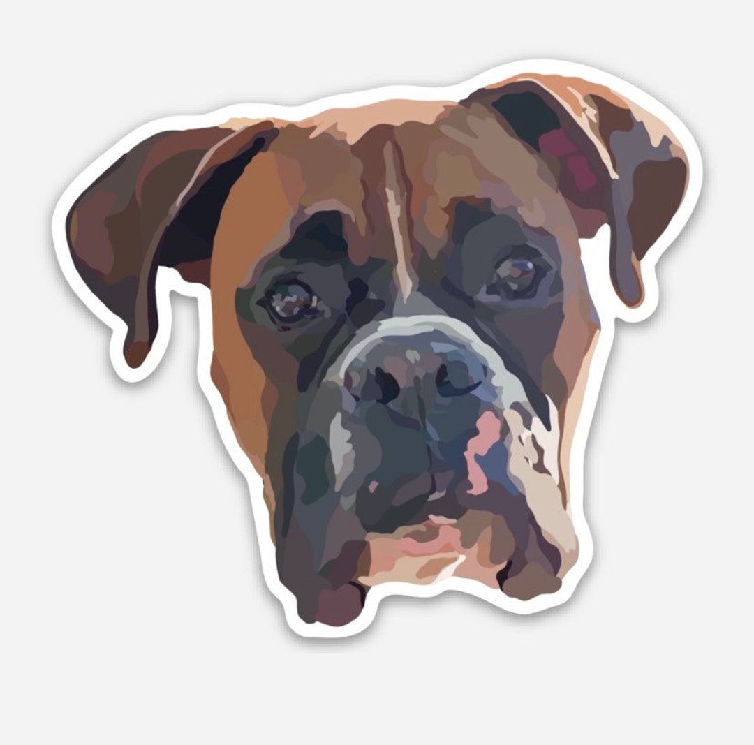 Boxer Dog Sticker 3" | Vinyl Decal | Waterproof & Weatherproof | Water ...