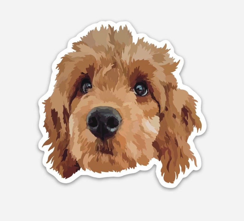 Goldendoodle Puppy Sticker | Vinyl Decal | Waterproof & Weatherproof ...