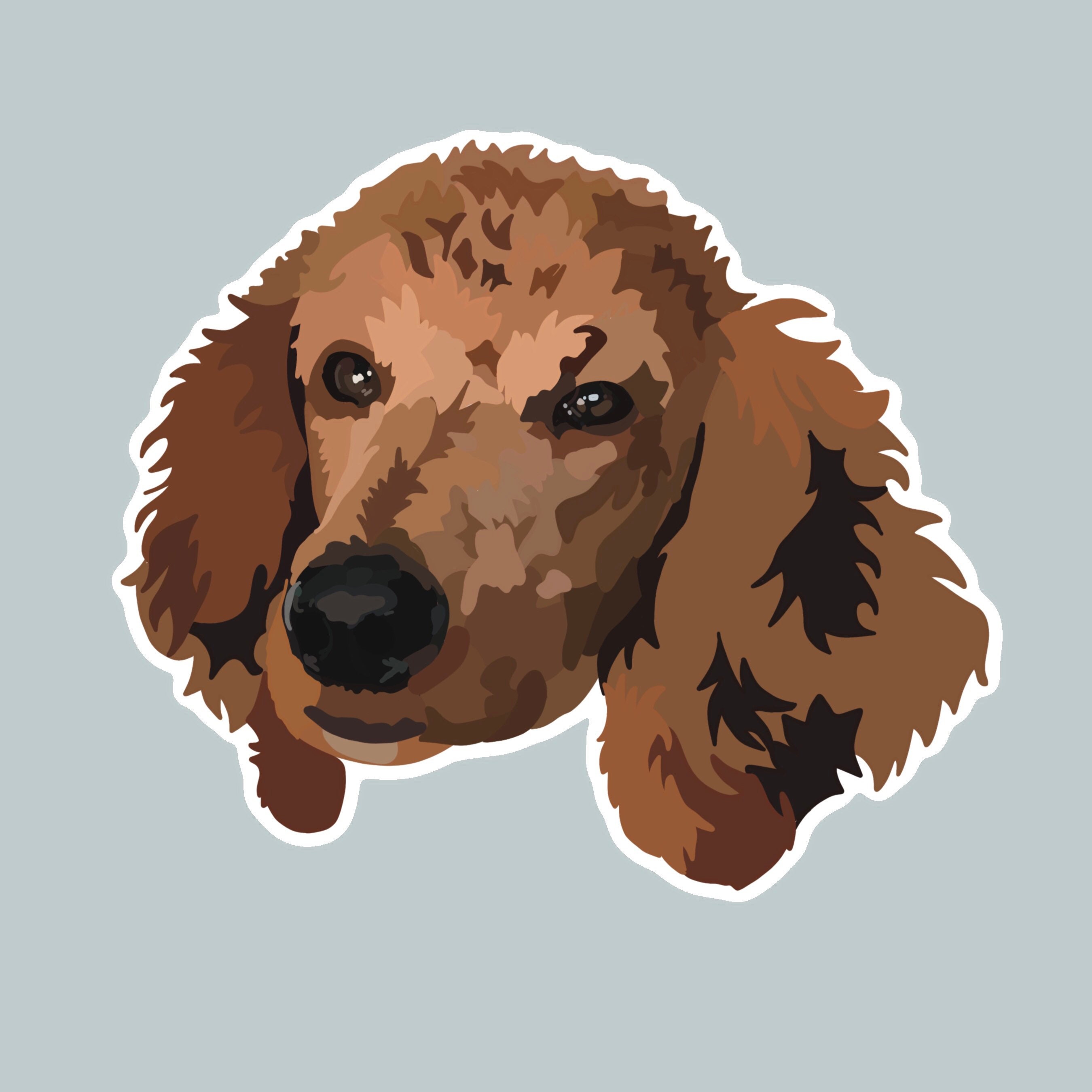 Red Poodle Dog Sticker Vinyl Decal Waterproof & | Etsy