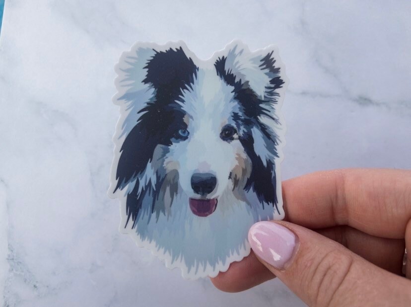 Blue Sheltie Dog Sticker Vinyl Decal Waterproof & - Etsy