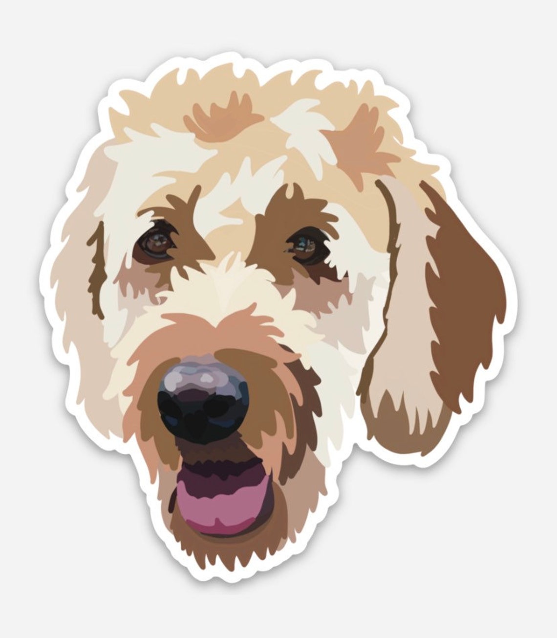 Goldendoodle Dog Sticker Vinyl Decal Waterproof & - Etsy