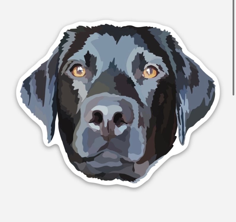 Black Lab Dog Sticker 2" | Small Waterproof Vinyl Decal | Labrador ...