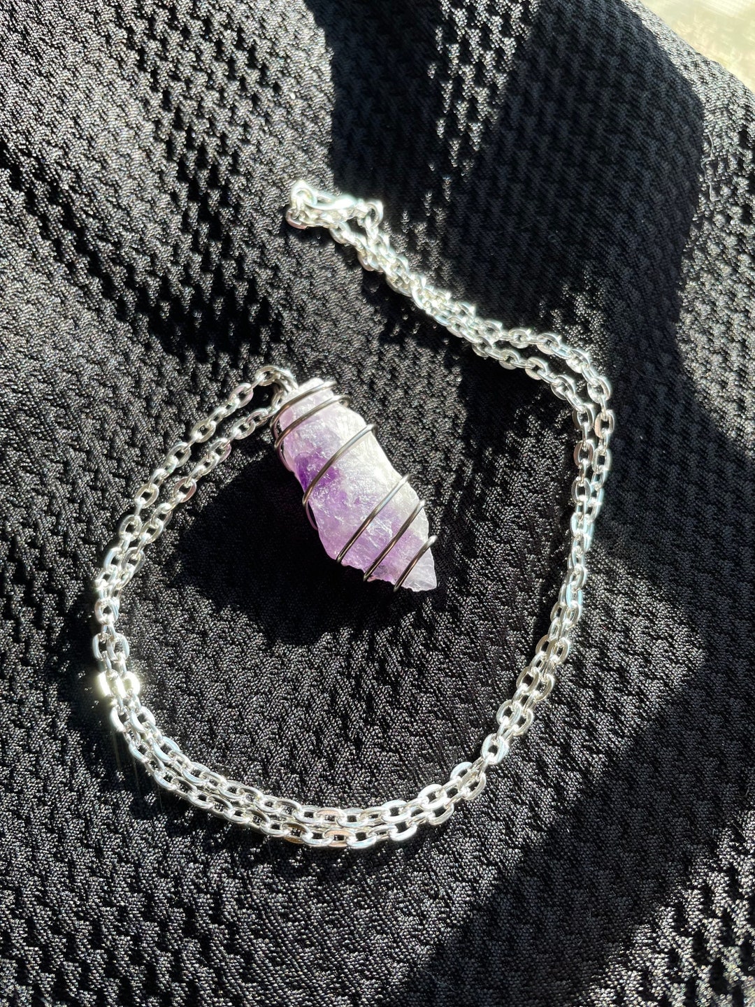 Wire Wrapped Amethyst Necklace - Etsy