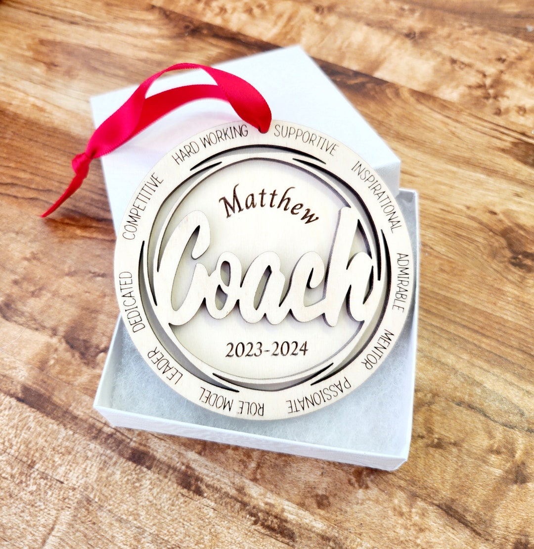 Personalized Best Coach Engraved Attributes Christmas Gift Ornament - Etsy