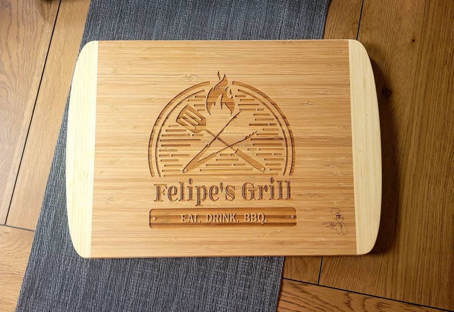 Personalized Grill Board Large Grill bamboo board fathers | Etsy