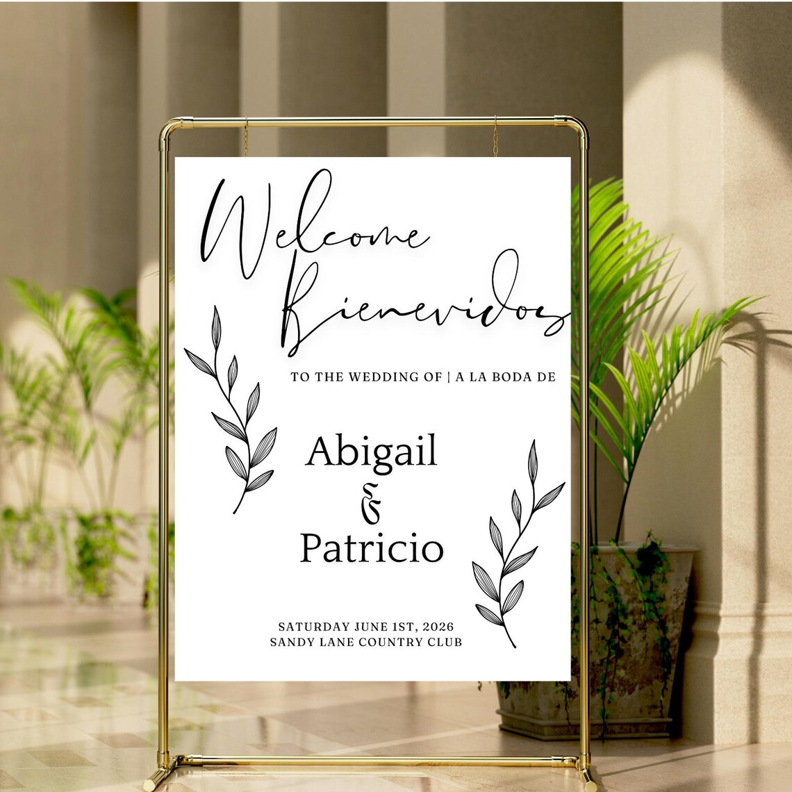 Instant Download Bilingual Wedding Signs – Customizable in Canva ...