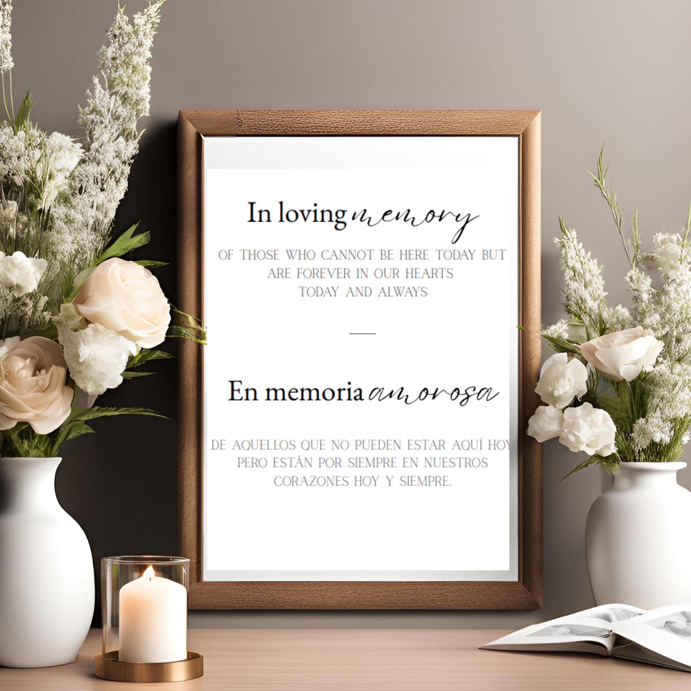 Bilingual in Loving Memory Sign English and Spanish Digital Download ...
