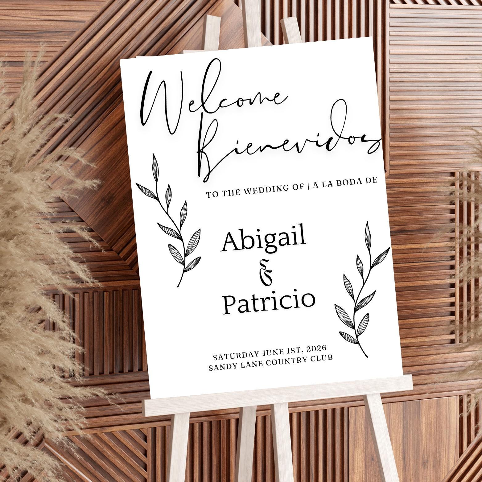 Instant Download Bilingual Wedding Signs Customizable in Canva Spanish ...