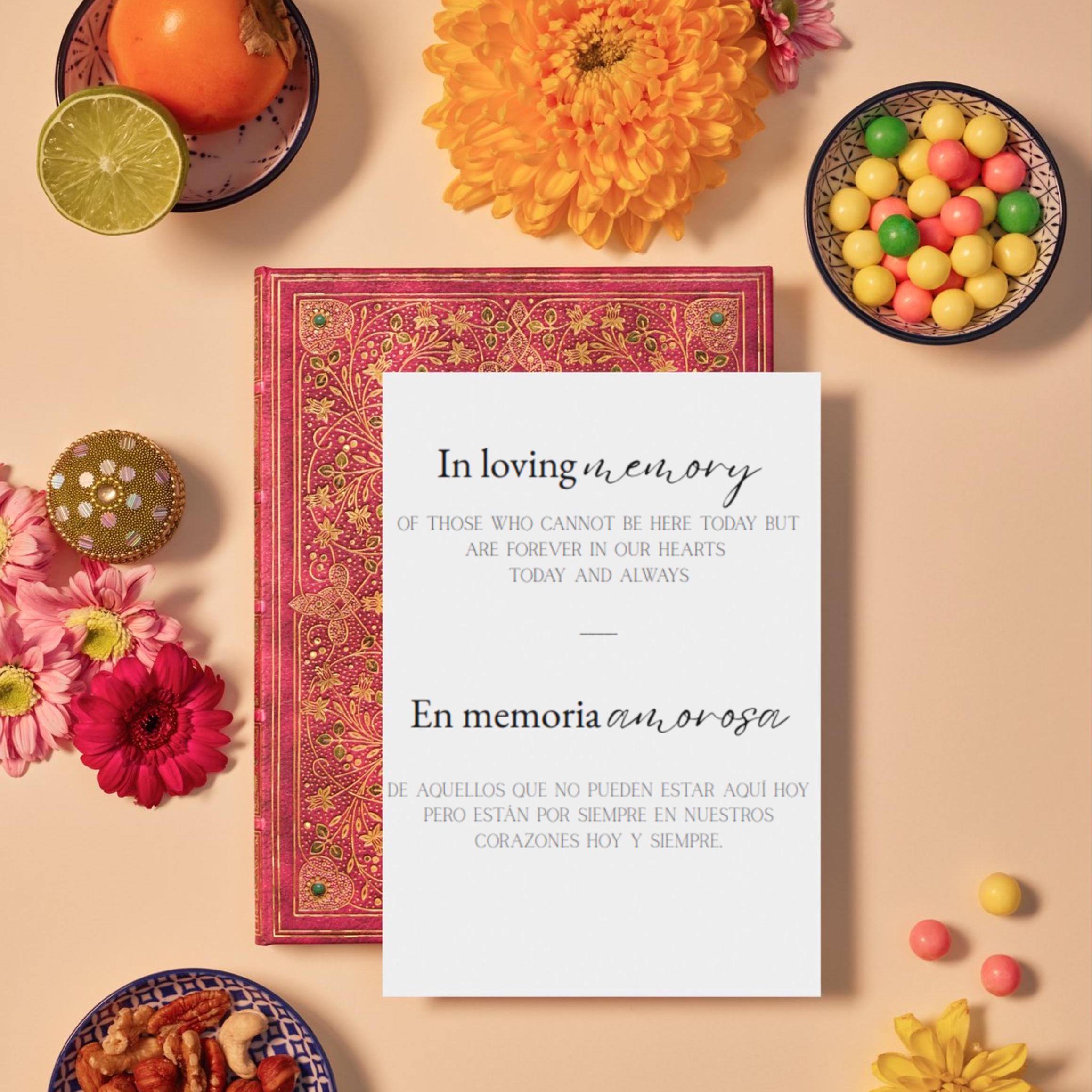 Bilingual in Loving Memory Sign English and Spanish Digital Download ...