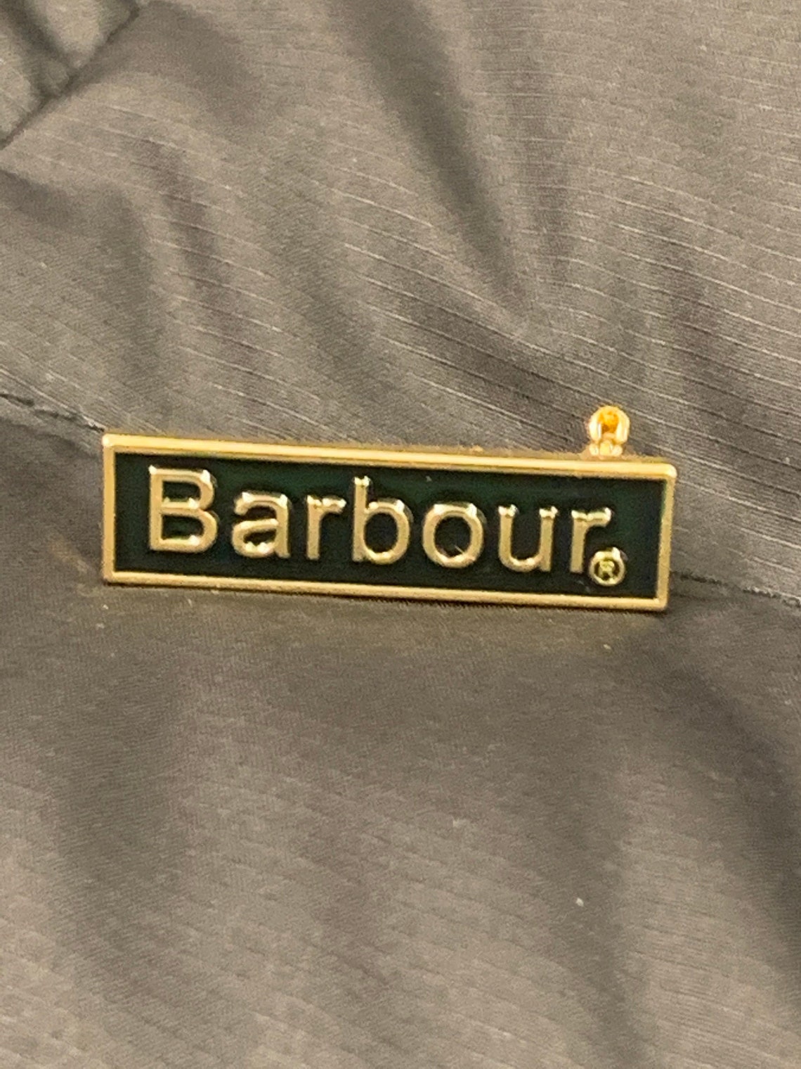 Barbour Pin Badge Enamel Embossed Gold With Dark Green Safety Pin ...