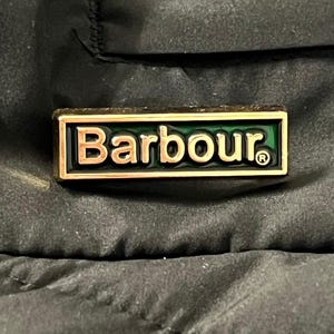 Barbour Pin Badge Enamel Embossed Gold With Dark Green Safety Pin ...