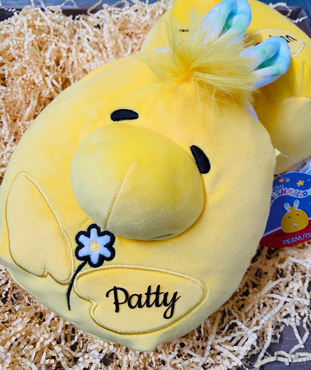 Personalized 8” Peanuts Woodstock Daisy Squishmallow Plush Gift Pillow ...