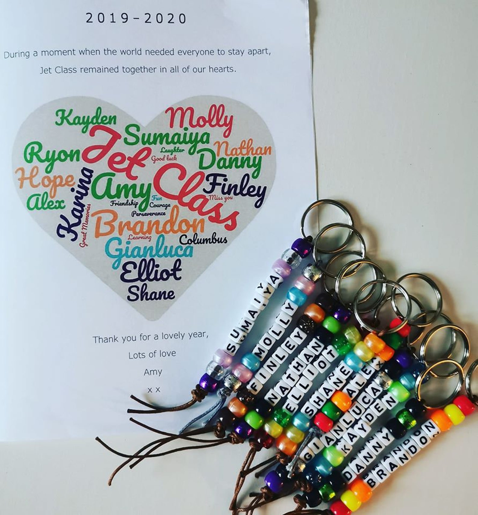 End of Year Class Card From Teacher. Student Card Personalised Class ...