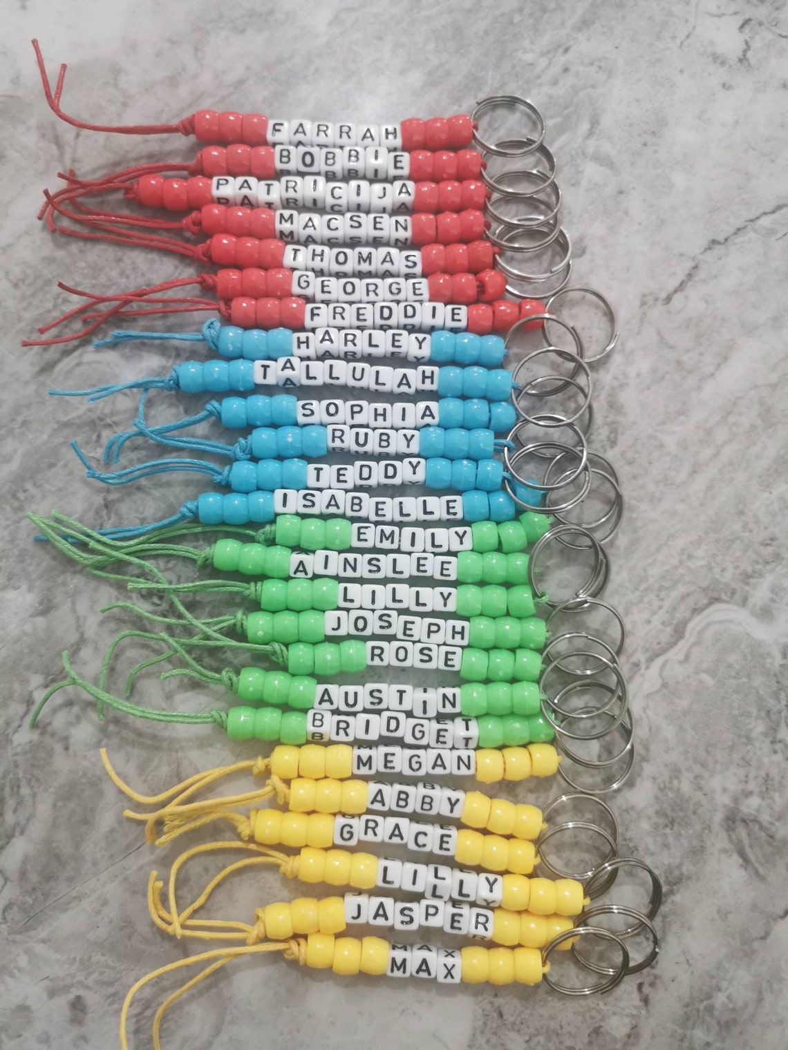 Bespoke Keyrings Personalised Childrens Names BACK TO | Etsy