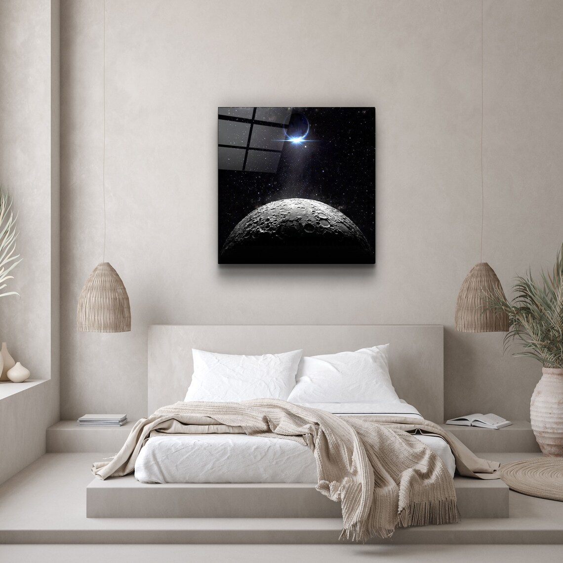 The Moon - Glass Printing Wall Arts - Space - Home Decor - Interior ...
