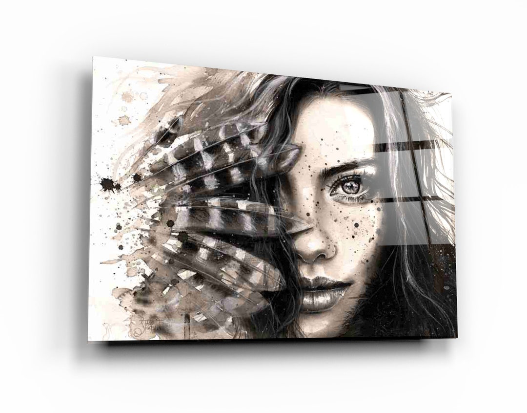 Hiding Women Glass Printing Wall Art - Housewarming Gift - Home ...