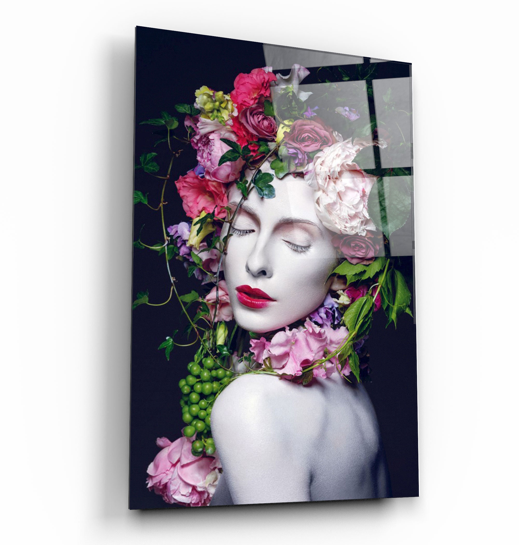 Lady Glass Printing Wall Art Glass Wall Art Home - Etsy UK