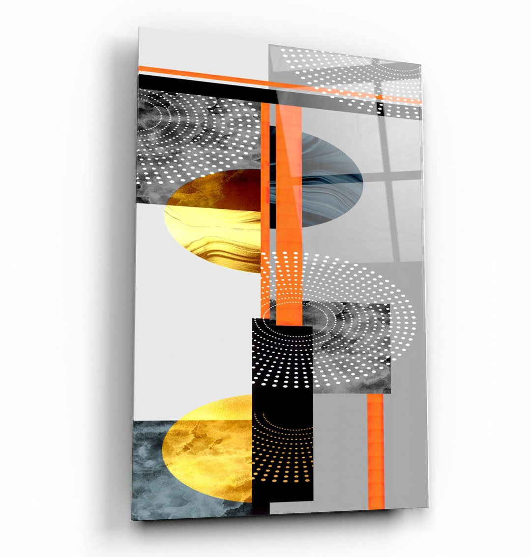 Artistic Glass Print Wall Decor-modern Abstract Design - Tempered Glass ...