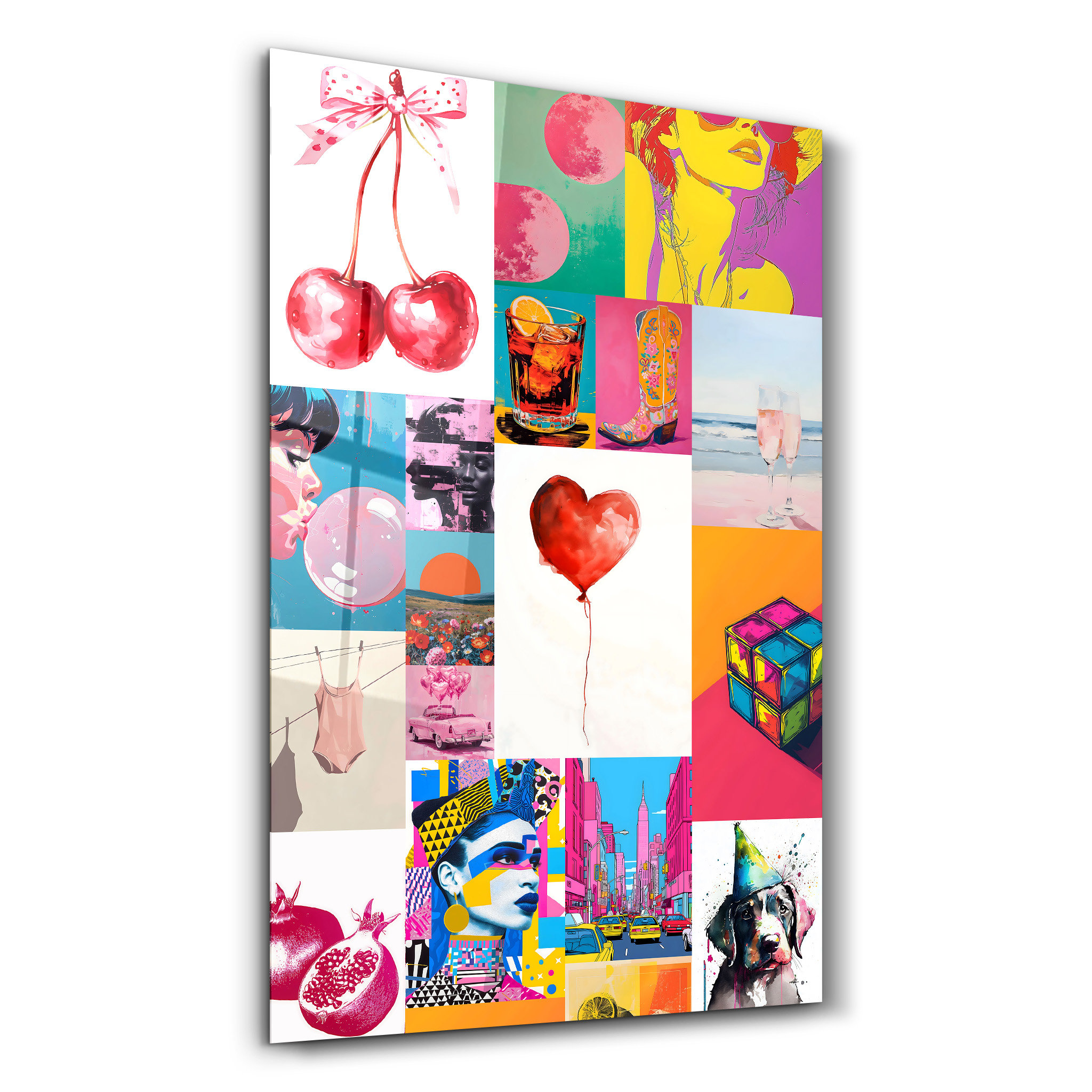 Eclectic Collage Glass Wall Art: Tempered Glass Print - Etsy