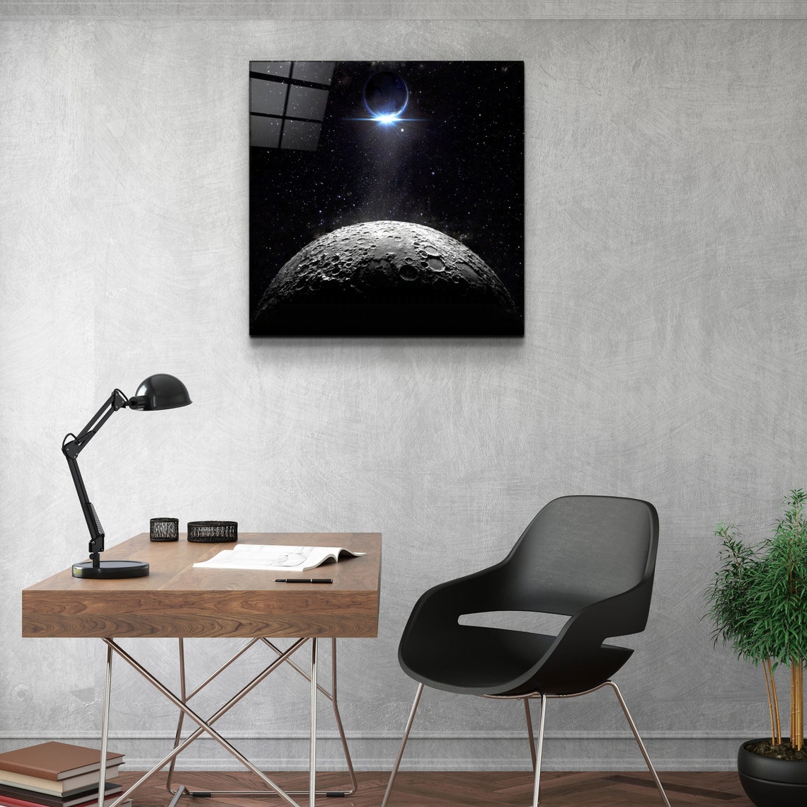 The Moon - Glass Printing Wall Arts - Space - Home Decor - Interior ...