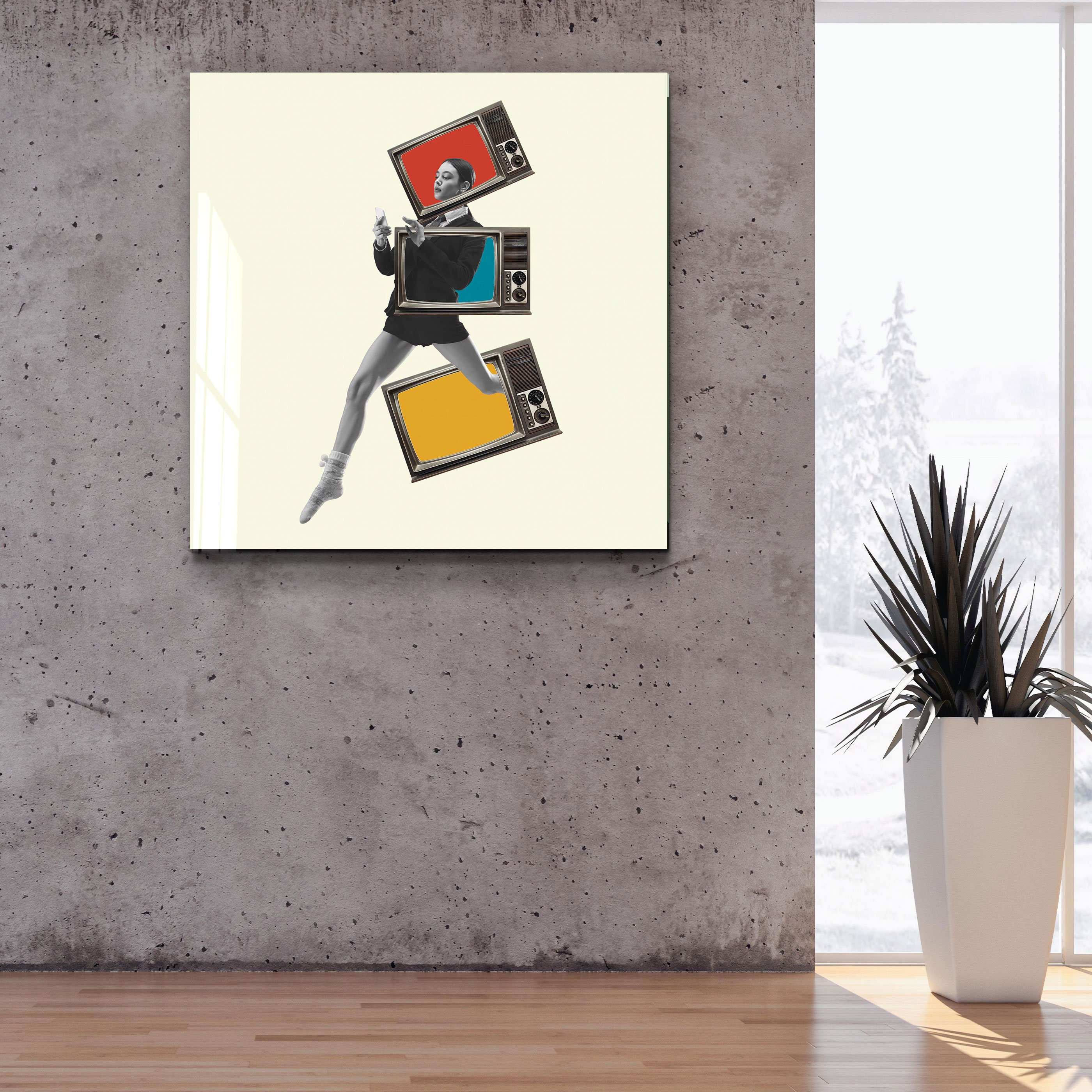 Retro Girl Tempered Glass Wall Art: Vintage Vibe Home Decor - Etsy