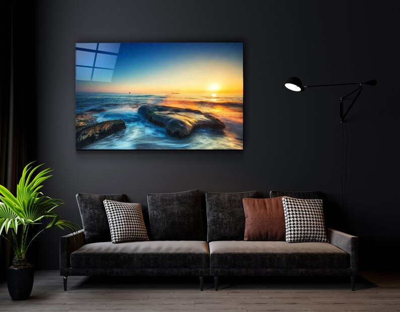 Sunset Glass Printing Wall Art Glass Wall Art Home - Etsy