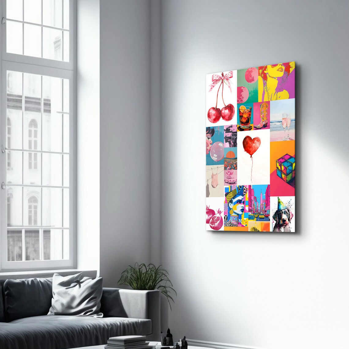 Eclectic Collage Glass Wall Art: Tempered Glass Print - Etsy