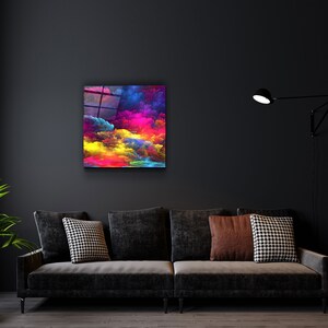 Color Puff Glass Printing Wall Art Glass Wall Art Home Decoration House ...