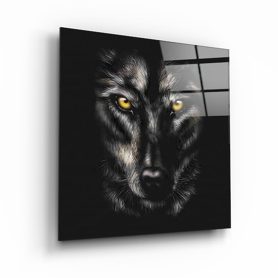 The Wolf Glass Printing Wall Art Glass Wall Art Home - Etsy
