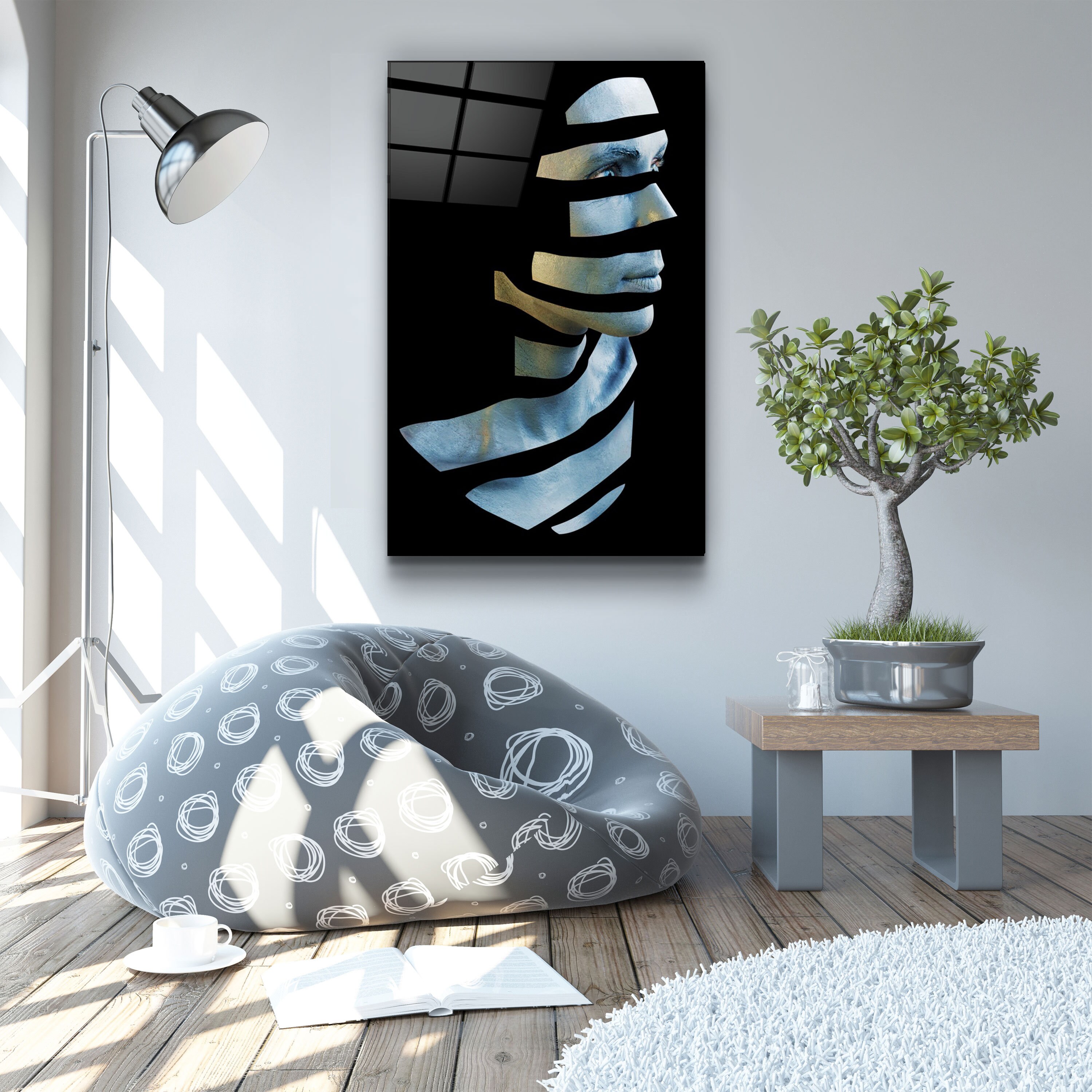 Abstract Face Glass Printing Wall Art Glass Wall Art Home - Etsy UK