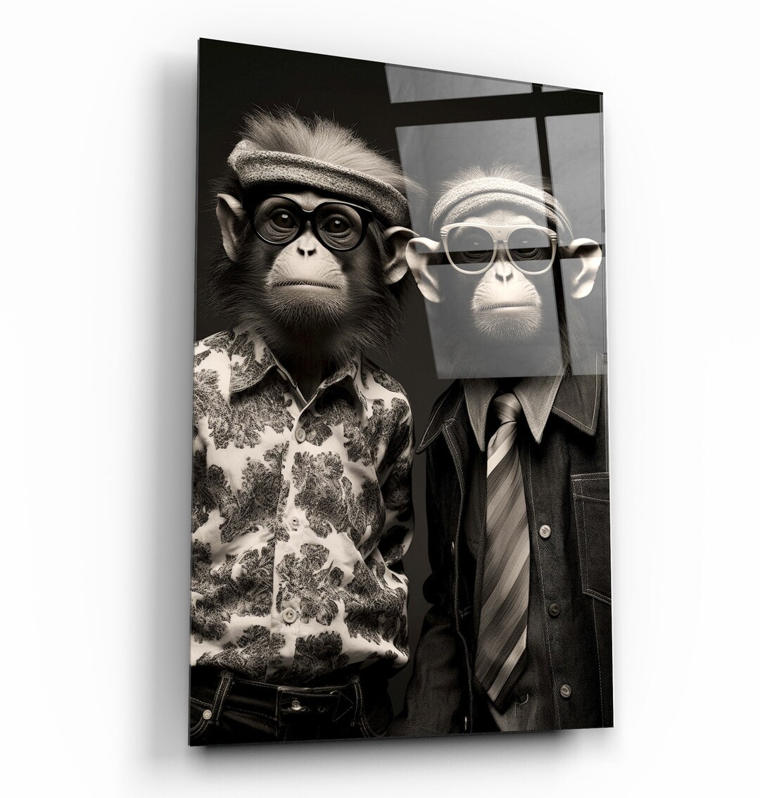 Monkey Bros Tempered Glass Wall Art: Modern Home Decor - Etsy