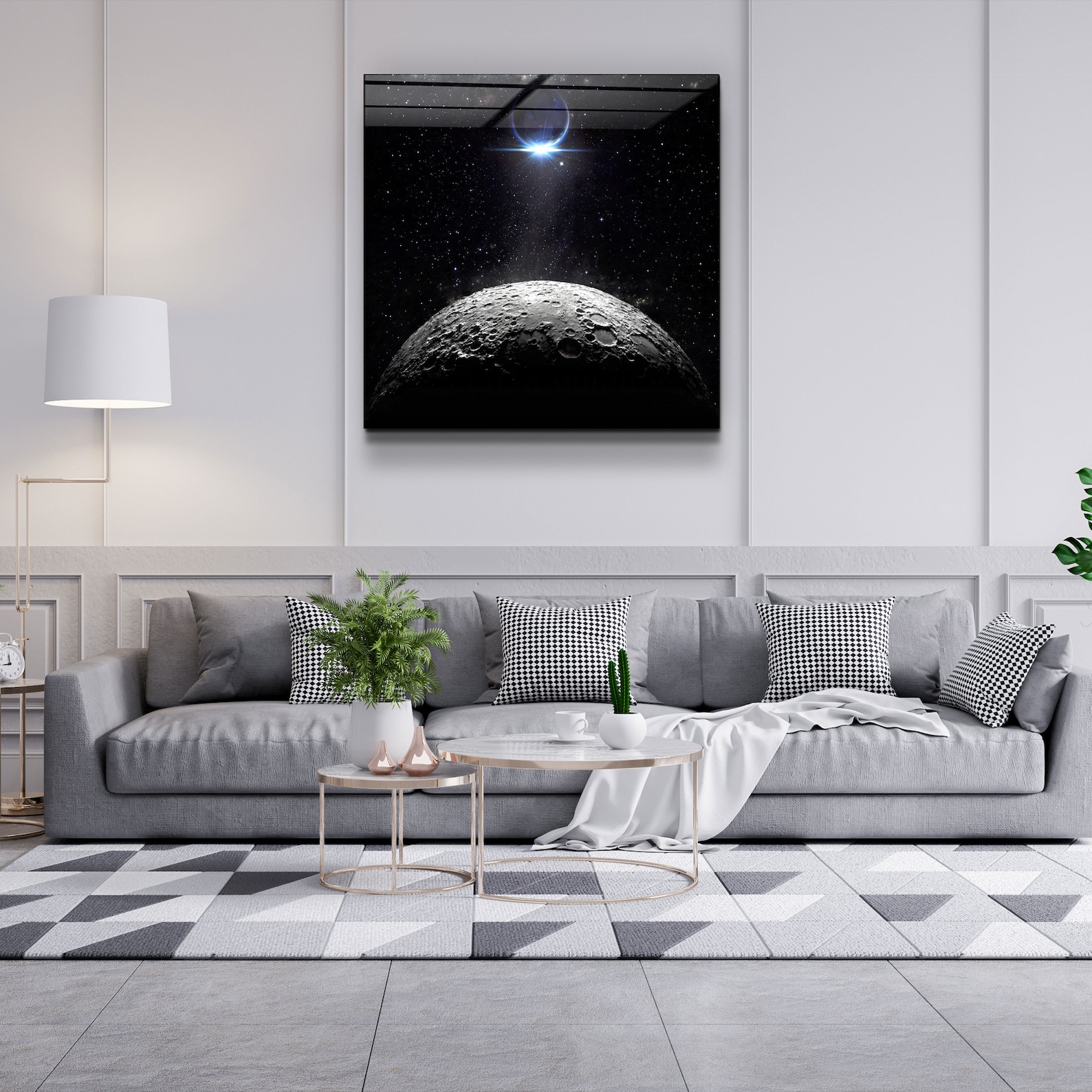 The Moon - Glass Printing Wall Arts - Space - Home Decor - Interior ...