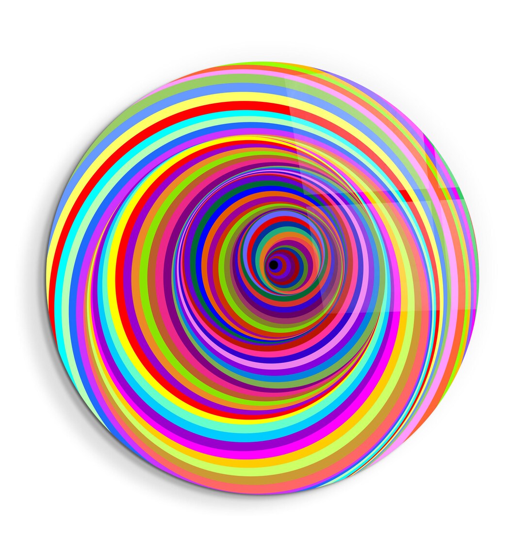 Swirl Art Tempered Glass Wall Decor: Colorful Home Accent - Etsy