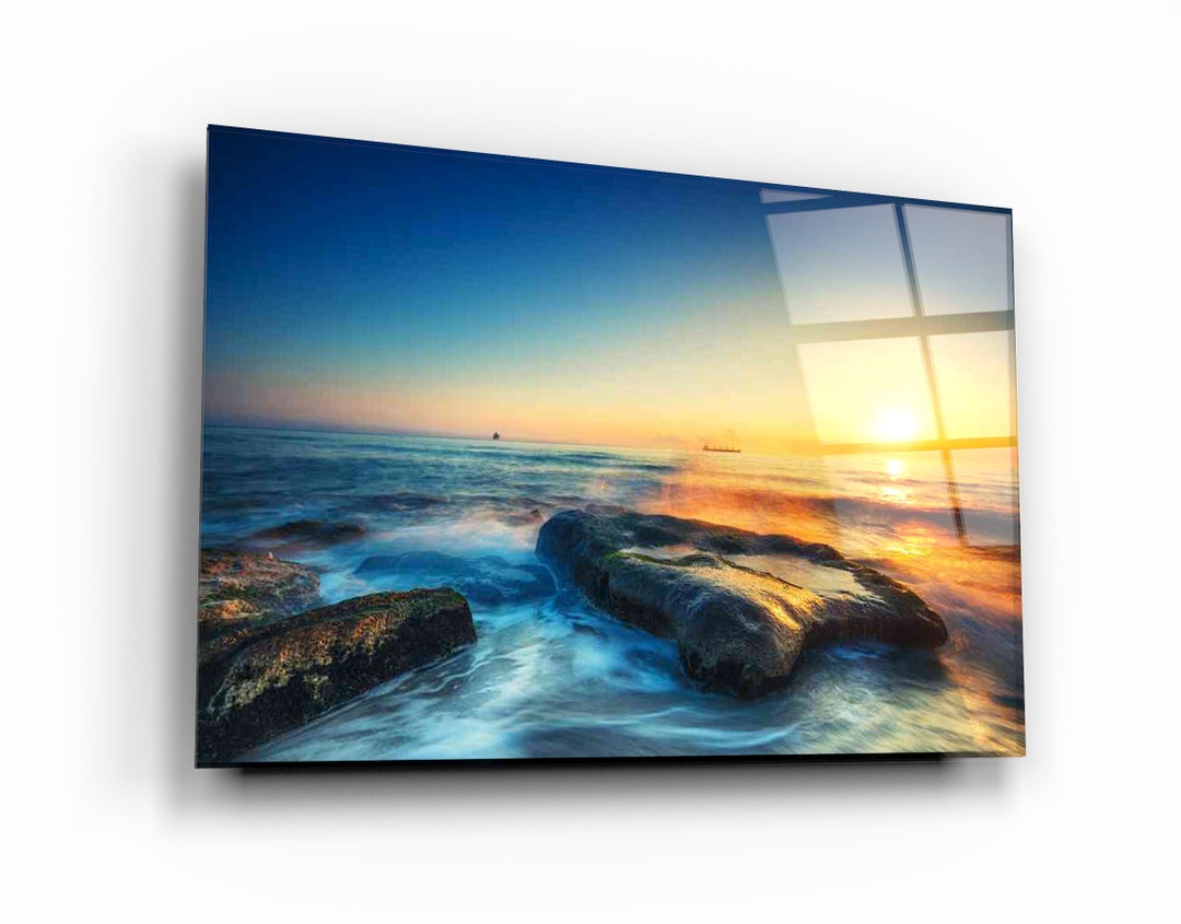 Sunset Glass Printing Wall Art Glass Wall Art Home Decoration House ...