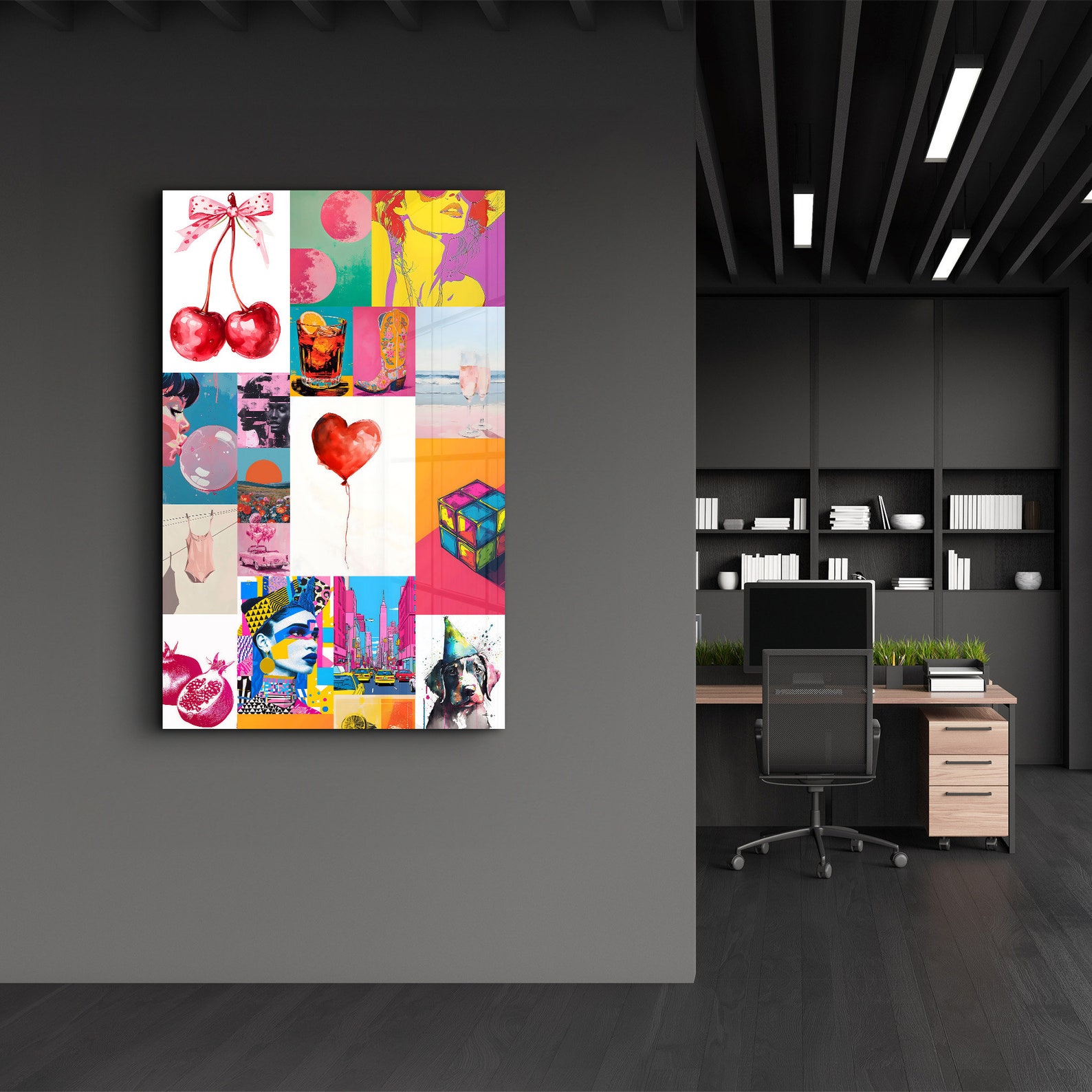 Eclectic Collage Glass Wall Art: Tempered Glass Print - Etsy