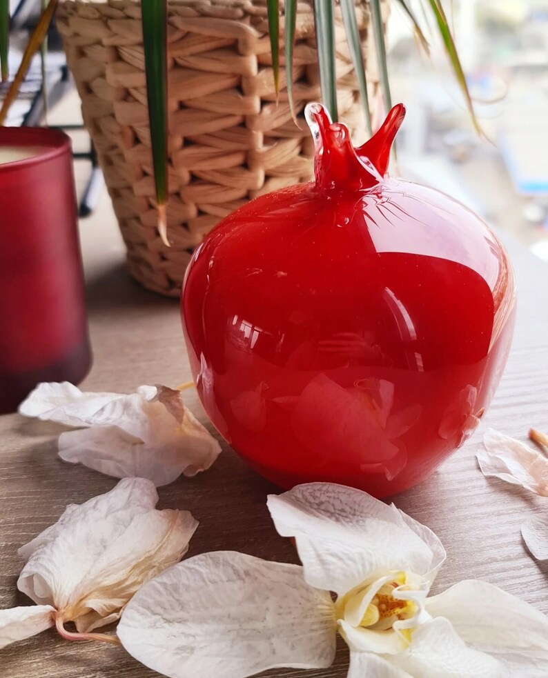 The Red Pomegranate, a Symbol of Abundance - Handblown Glass Art - Etsy