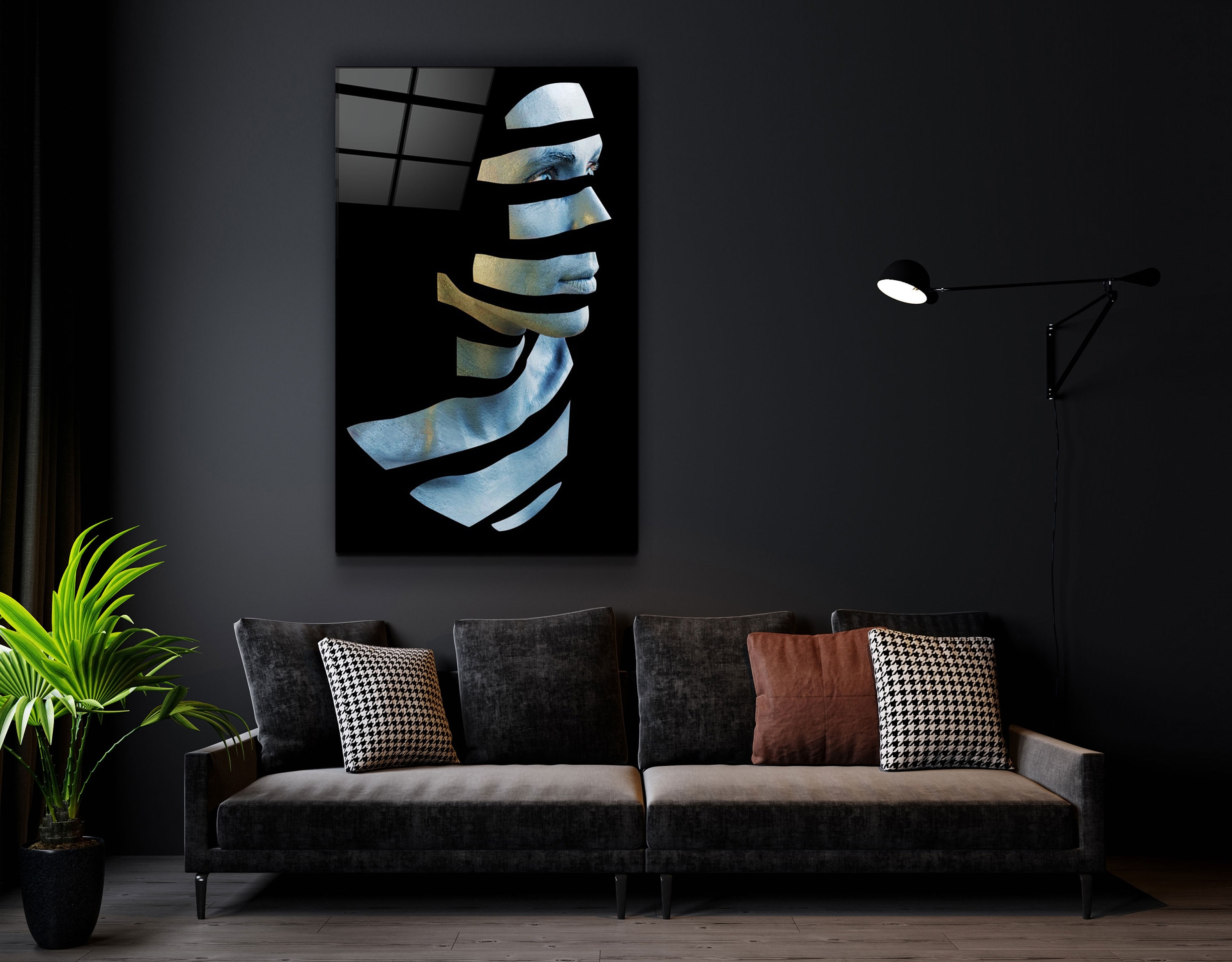 Abstract Face Glass Printing Wall Art Glass Wall Art Home - Etsy UK