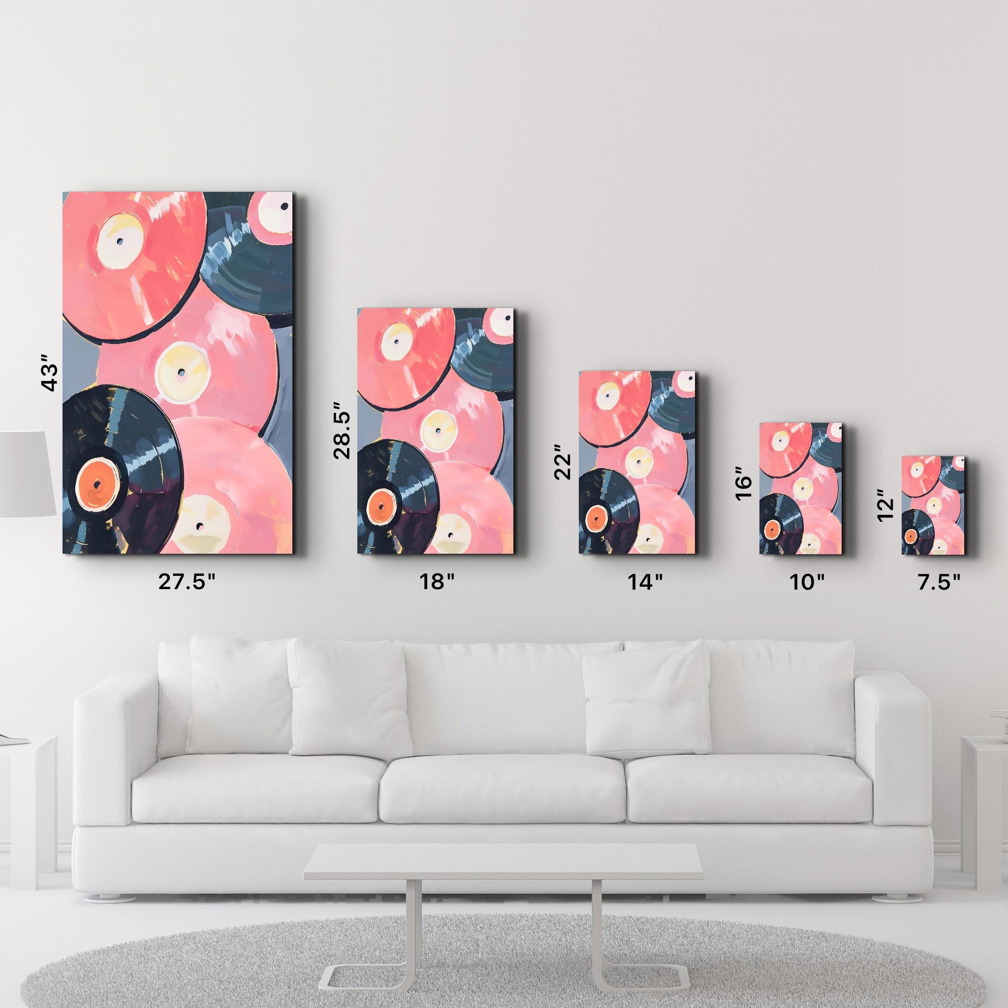Pink Records Tempered Glass Wall Art: Modern Home Decor - Etsy