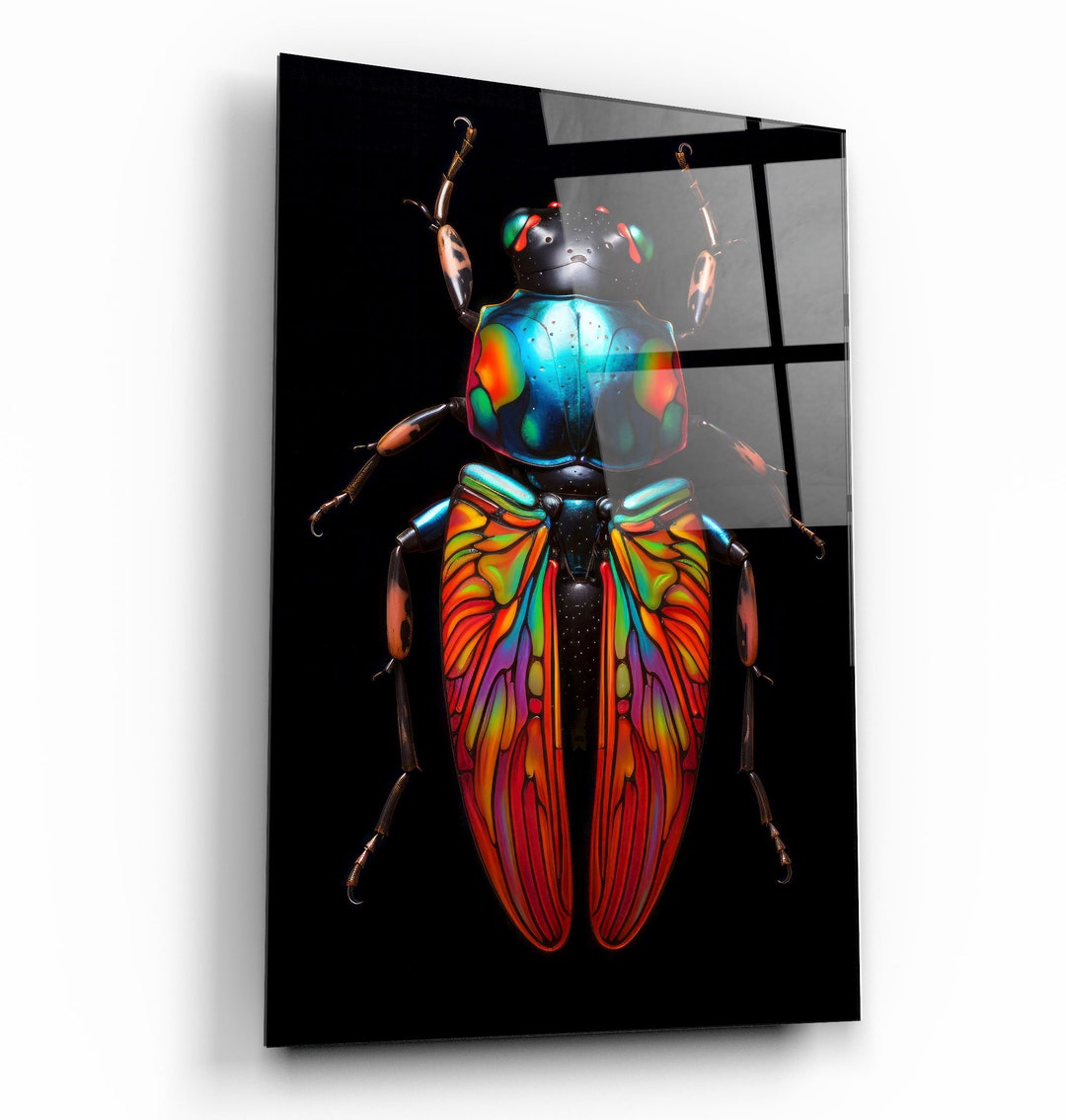 Mystic Bug From Egypt - Tempered Glass Wall Art - Home Decor - Wall ...
