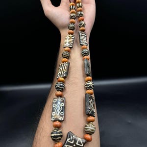 Authentic Antique Pyu Pumtek Wood Beads Necklace Top Quality Burmese Pyu Old Ancient Beads Bambo ...