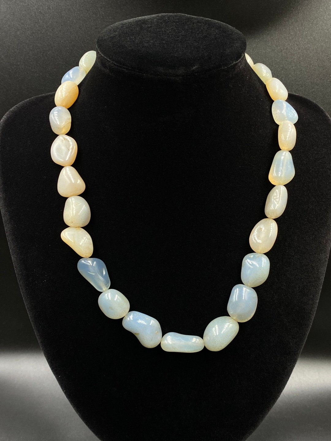 Irregular Agate Stone Bead Necklace - Etsy