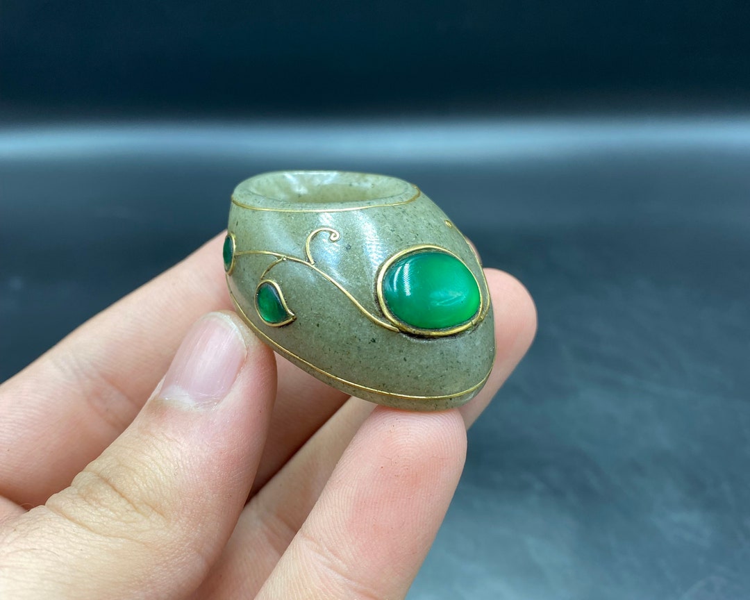 Beautiful Old Mughal Jade Arrow Ring With Green Jade Stone Ethnic ...