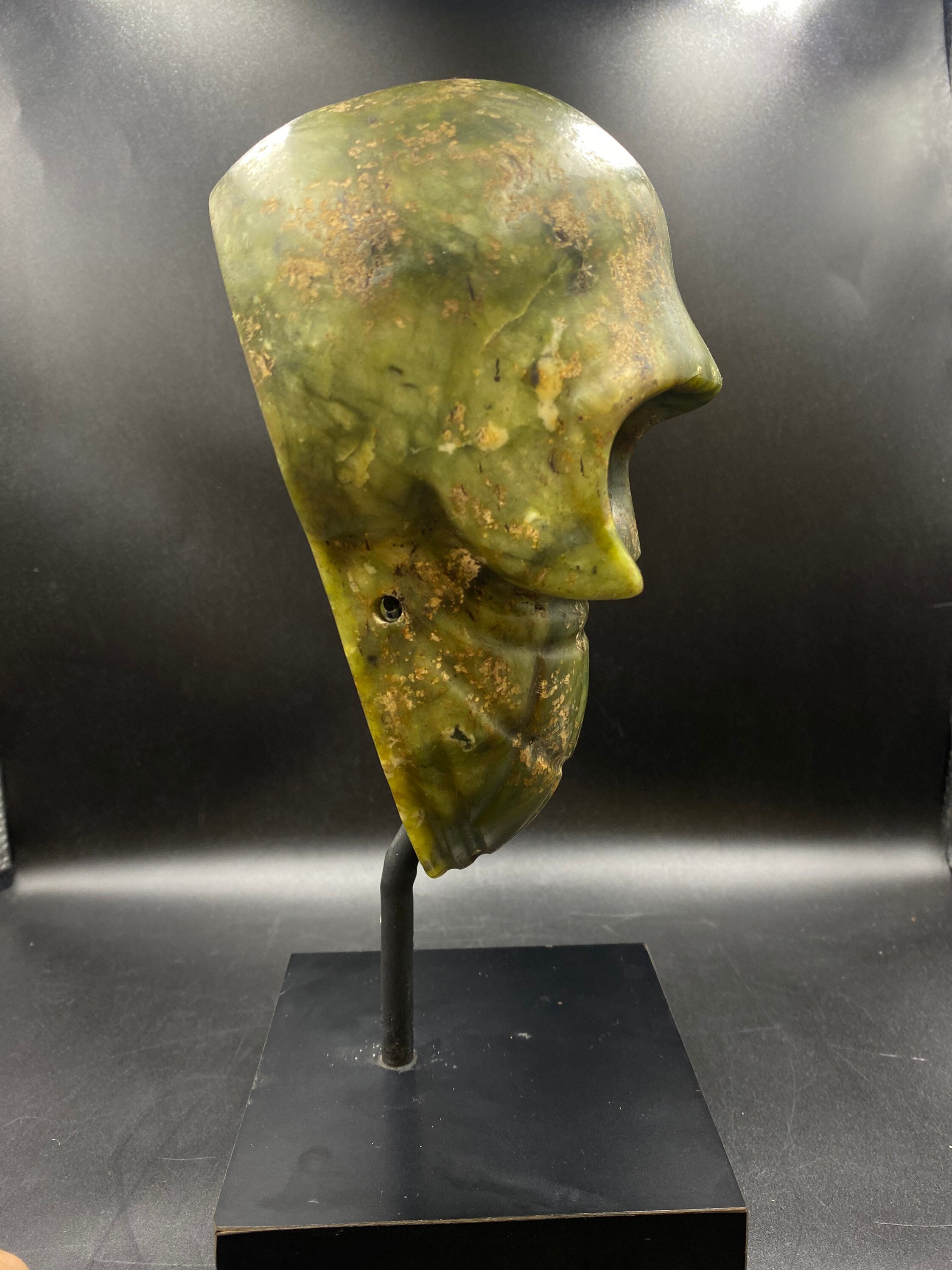 Old Intaglio Natural Green Jade Skull Decoration Antique | Etsy