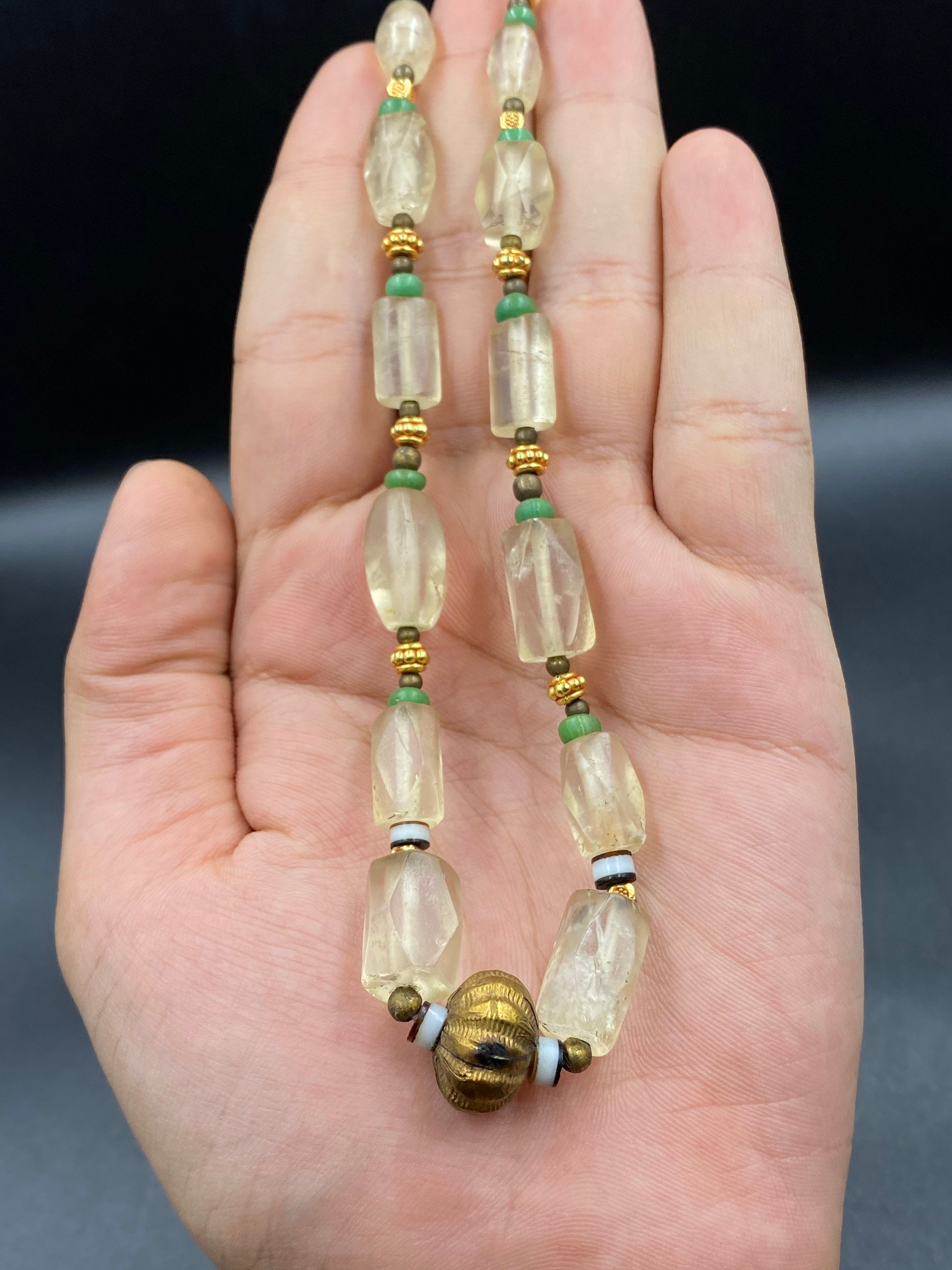 Very Old Unique Rock Crystal Beaded Necklace With Gold Plated - Etsy