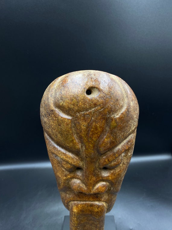Very Unique Old Ancient Handcrafted Face Mask Jade Be… - Gem