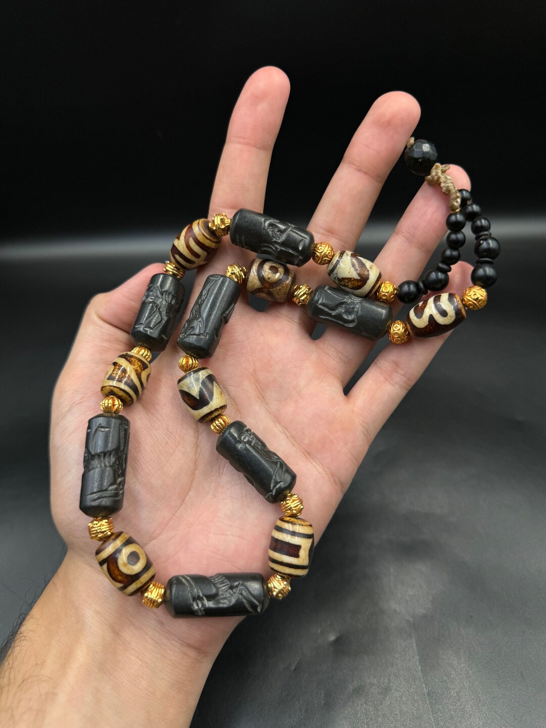 Gorgeous Very Old Ancient Greek Empire Shape Lava Stone Signet Beads ...