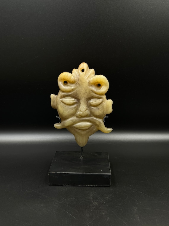 Old Ancient Chinese Face Man Carved From Natural Agate - Etsy